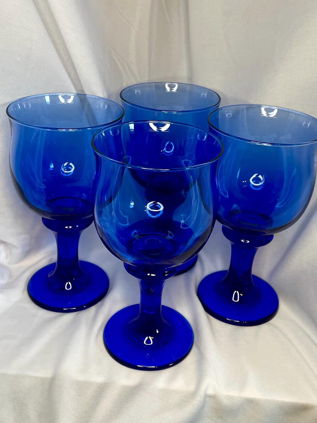 Vintage Mediterranean Blue Clarion Wine Goblets by Libbey - Etsy