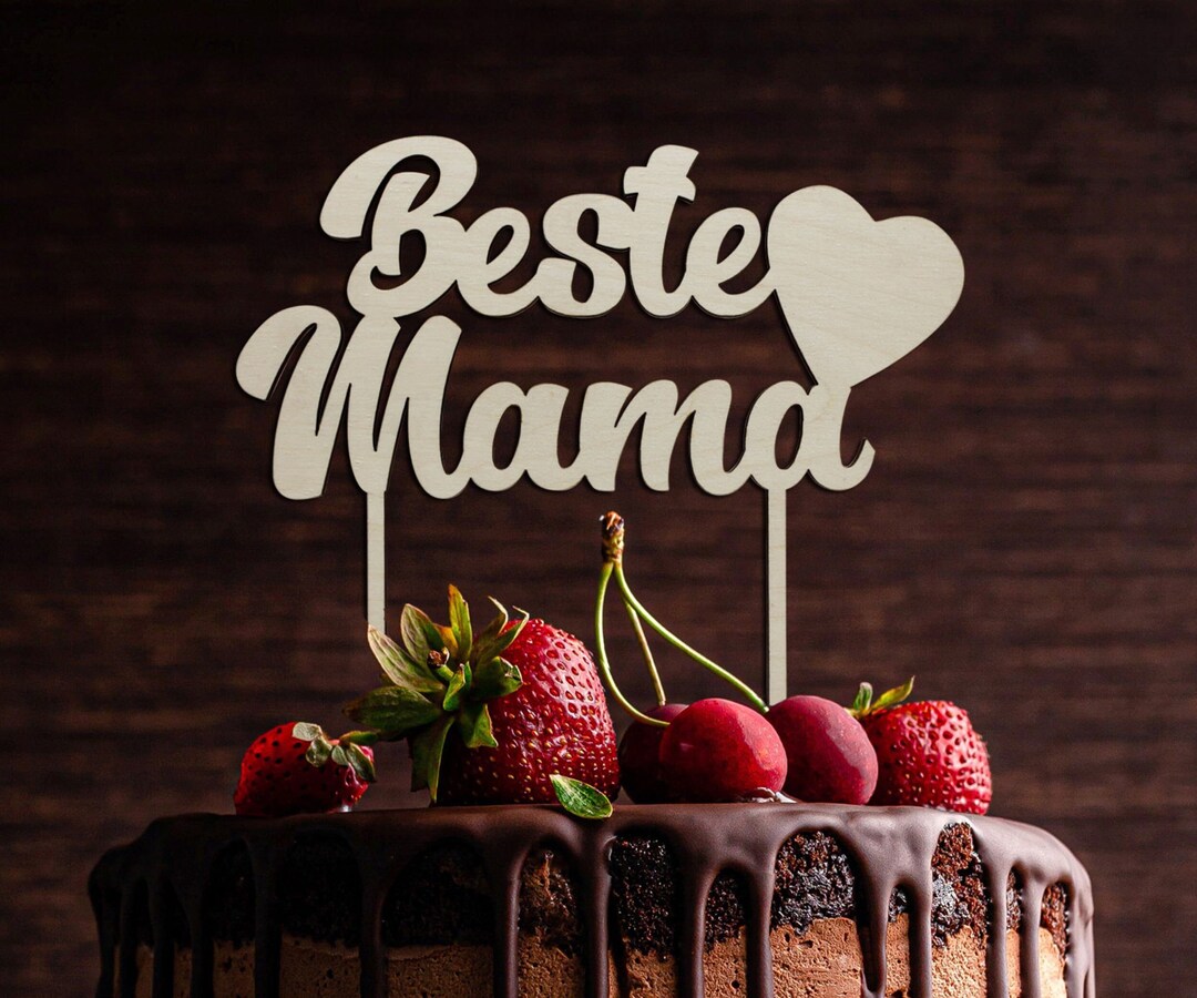Cake Plug Best Mama Made of Wood - Cake Topper Caketopper Cake Plug ...