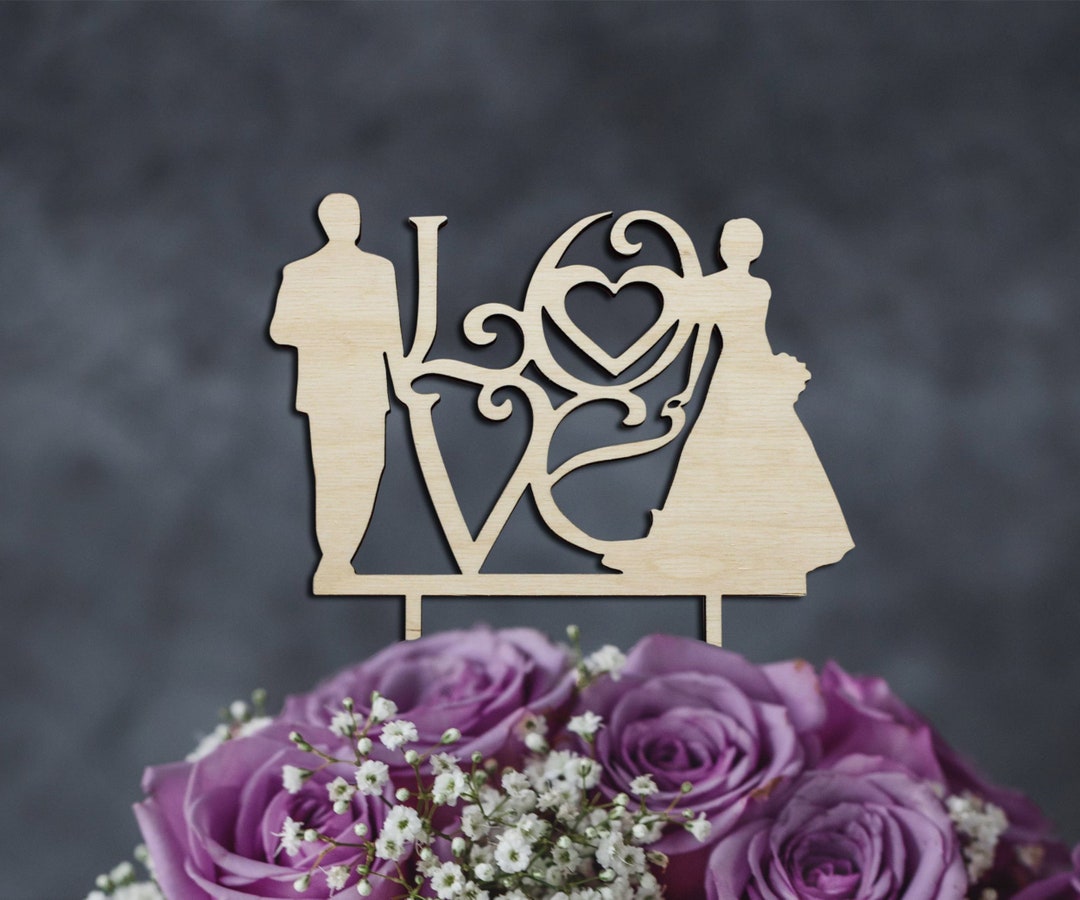 Cake Plug Love Made of Wood - Cake Topper Caketopper Cake Plug Cake ...