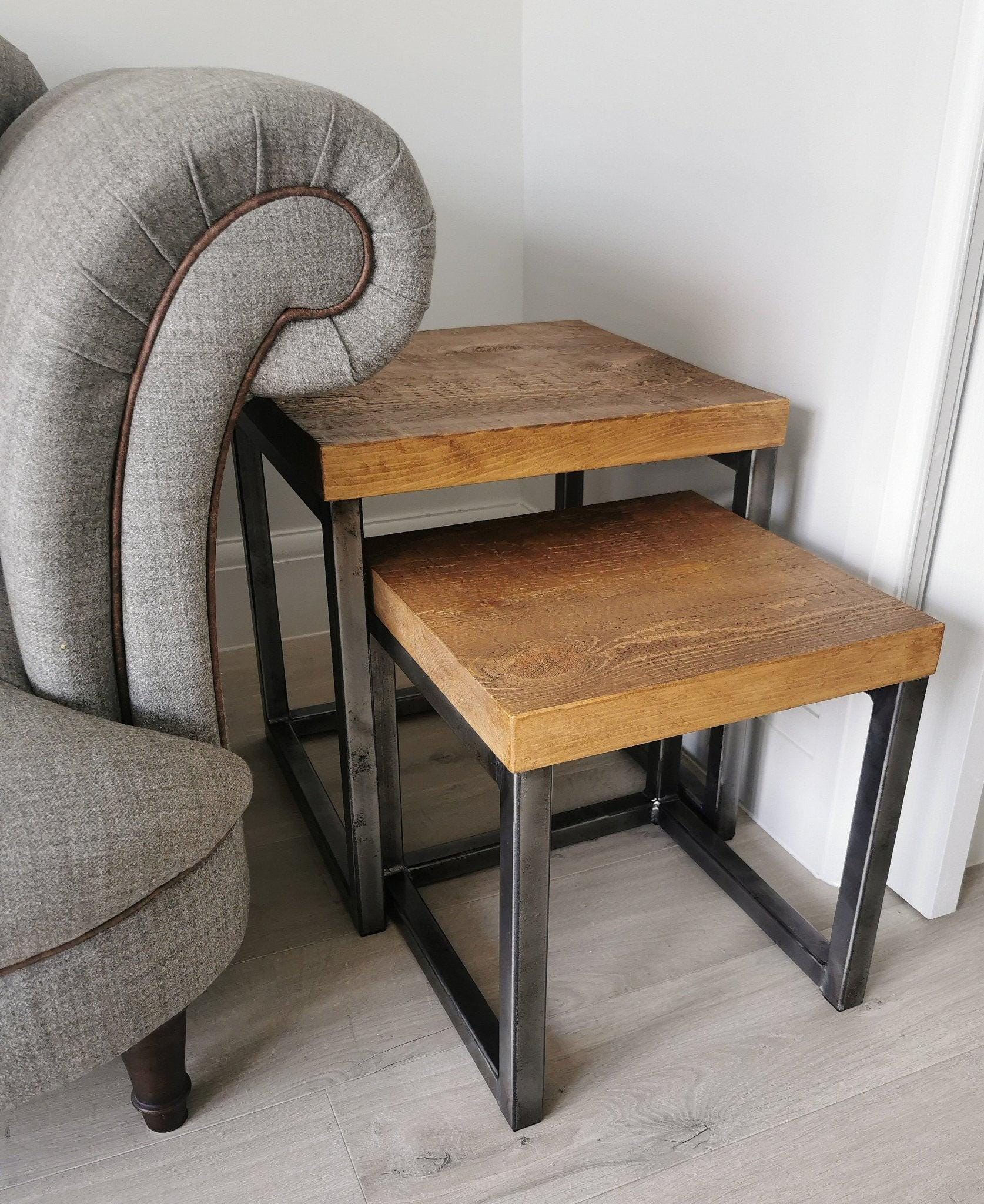 Rustic Square Nesting Tables Etsy