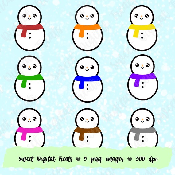 Cute Snowman Clip Art DIGITAL DOWNLOAD | Etsy
