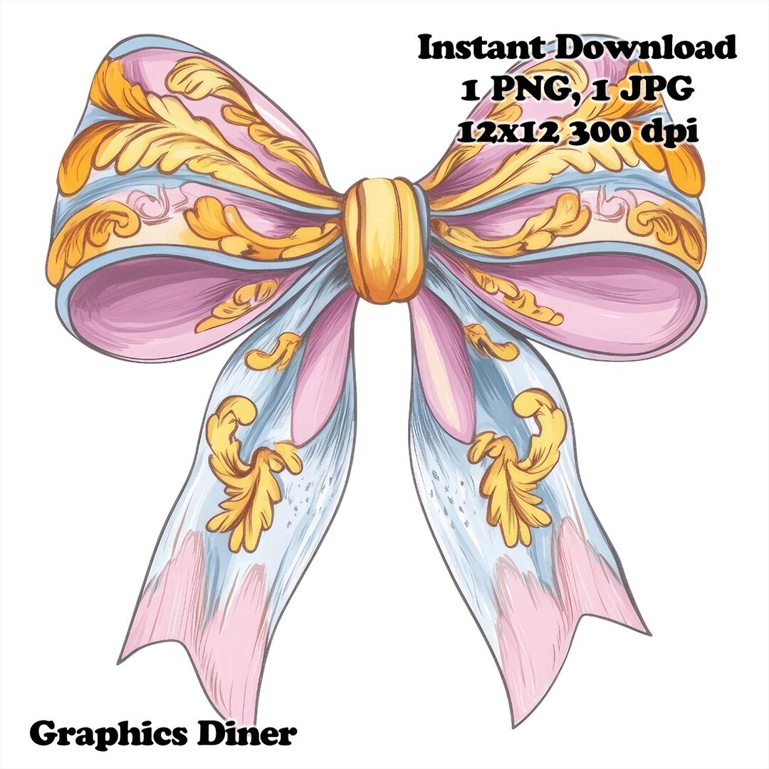 Fancy Bow Sublimation PNG Commercial Use Sublimation Design 12 X 12 300 ...