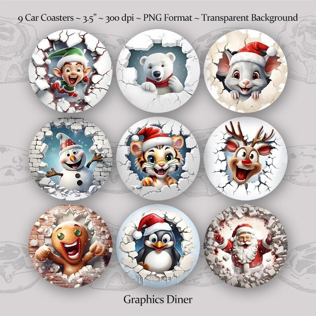 Christmas Busting Out Ornament PNG Designs: Car Coaster Digital ...
