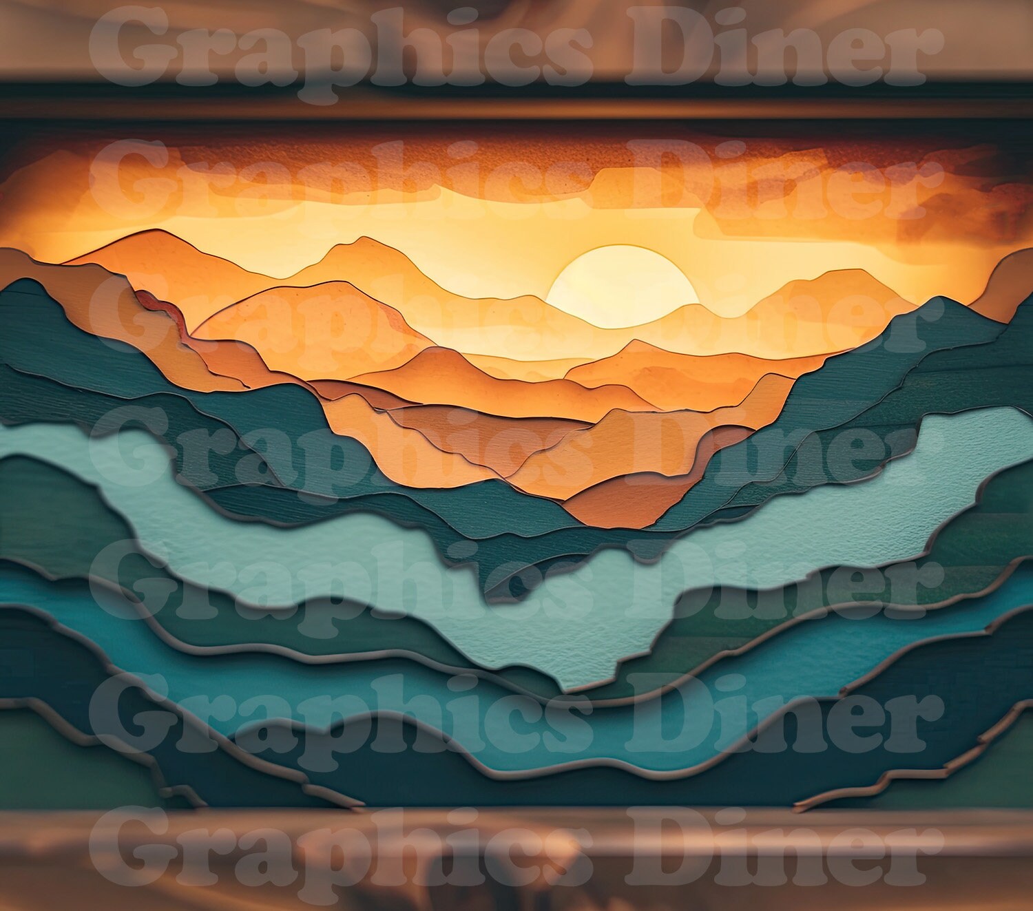 Sunset Shadow Box Tumbler Wrap: 20 Oz Sublimation Design (digital ...