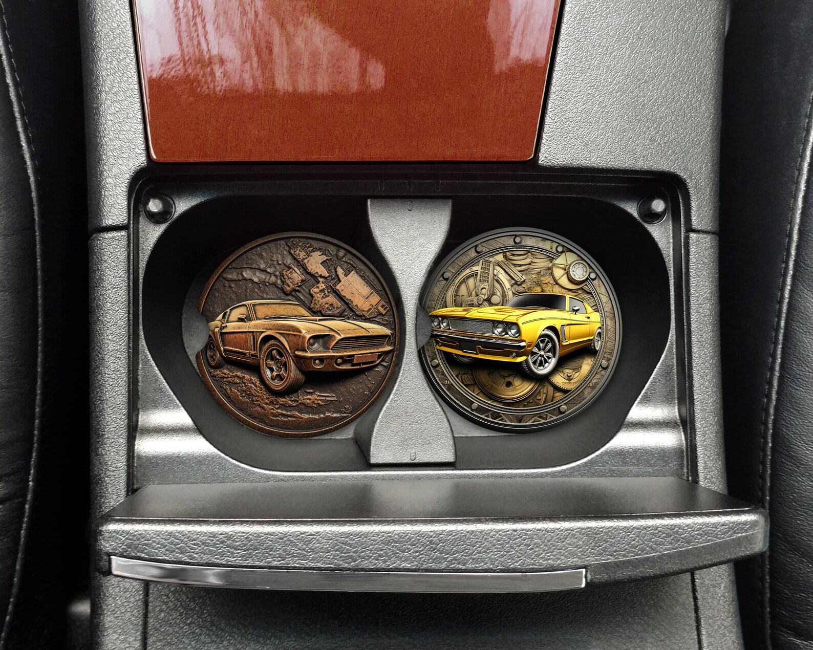 Metal Muscle Cars Car Coaster Sublimation PNG Designs Faux Metal Coins ...