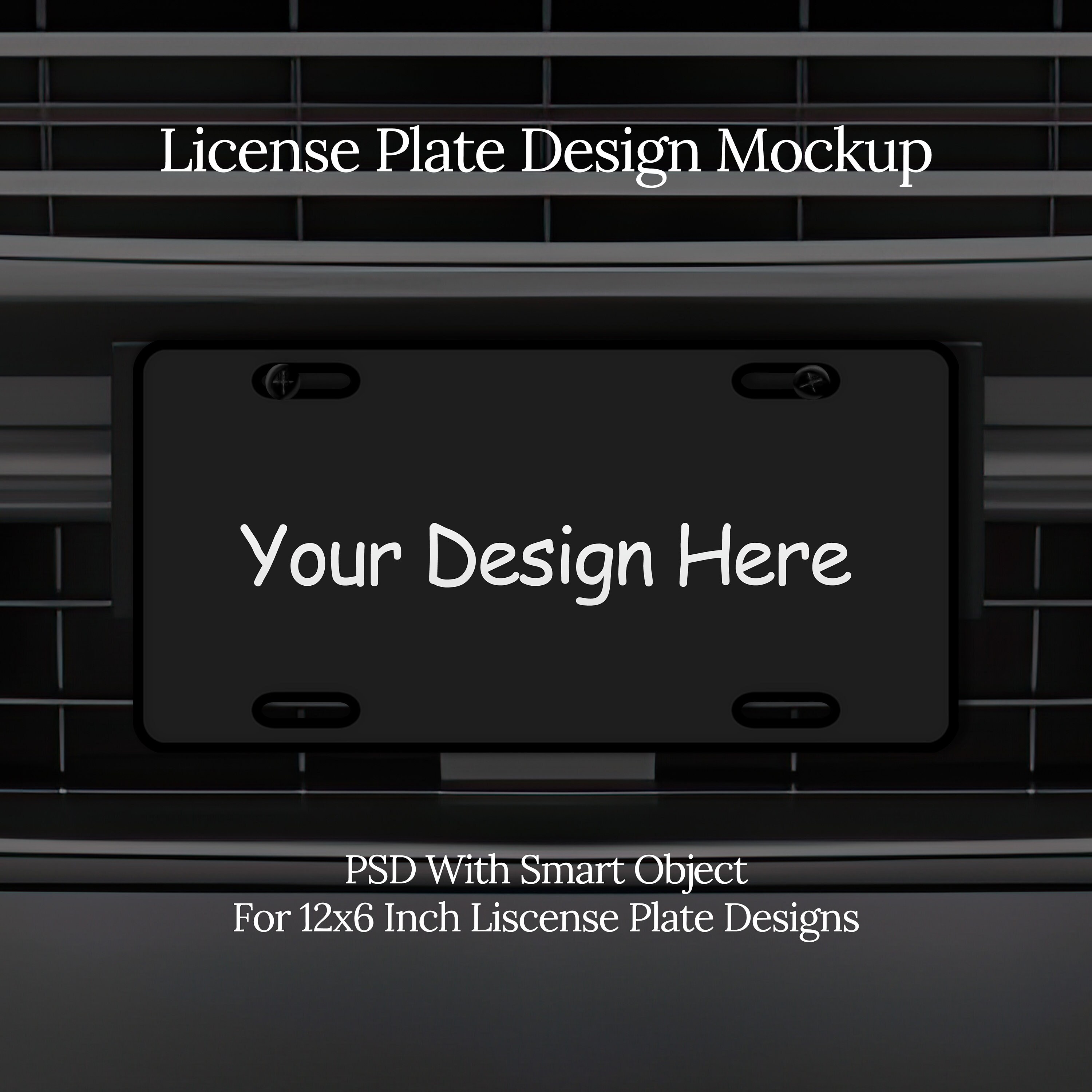 License Plate Design Mockup: Car Grill Display (PSD) - Etsy
