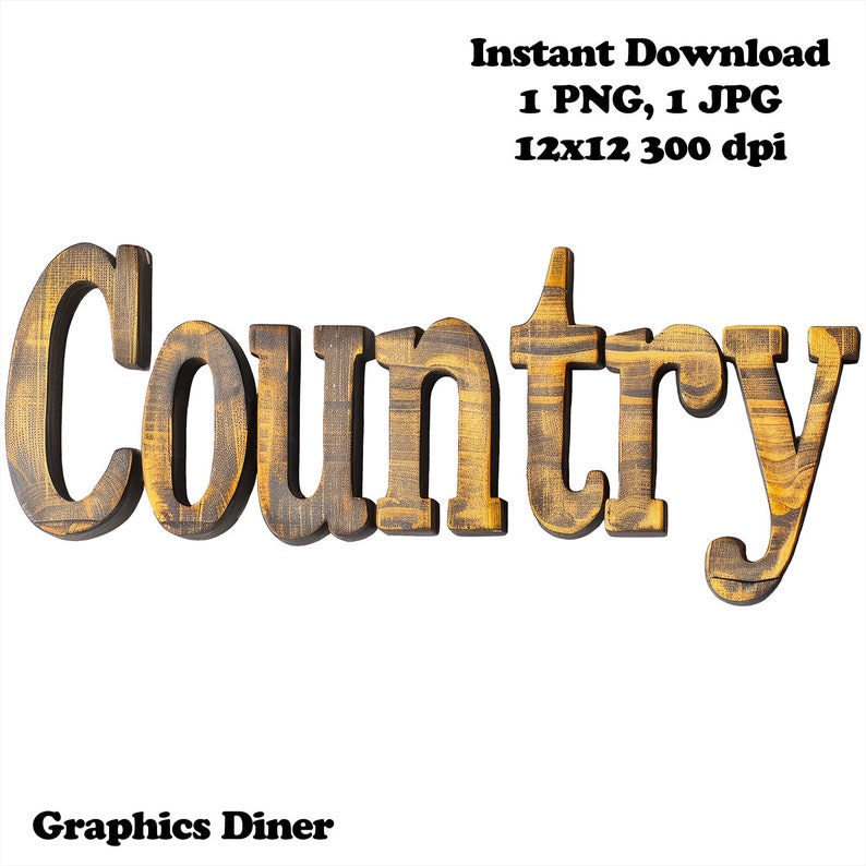 Country Word Art: Faux Wood Sublimation Design (PNG, JPG) - Etsy