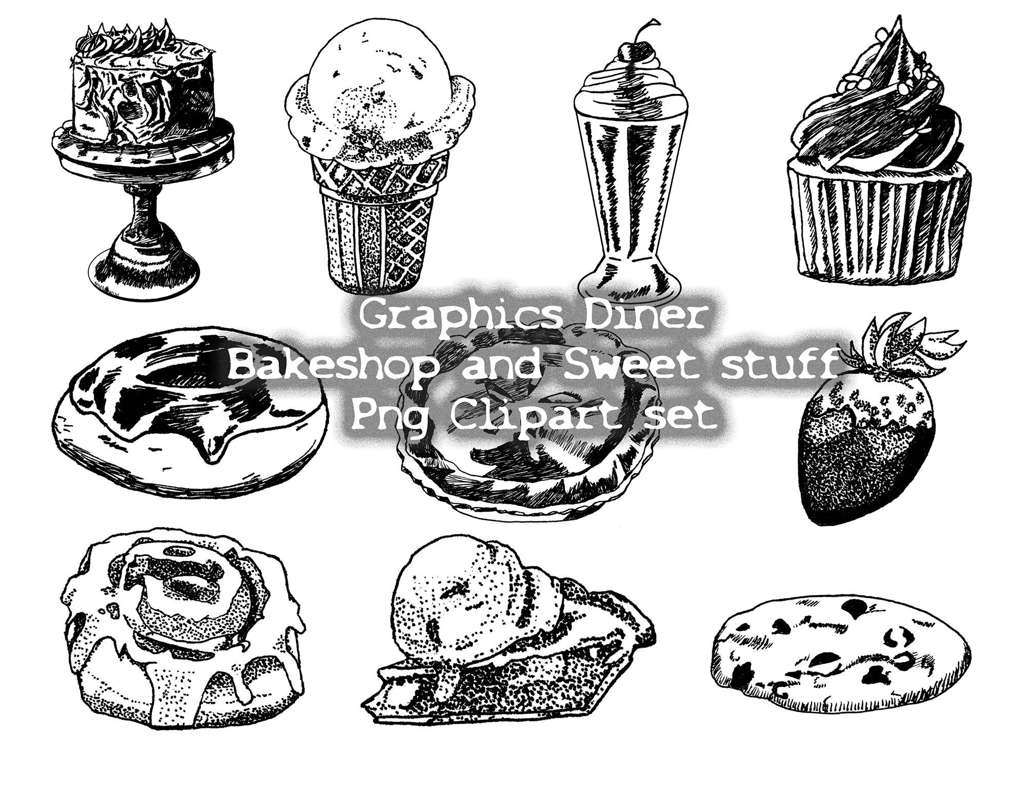 Bakeshop and Sweet Stuff Png Clipart Set Transparent - Etsy