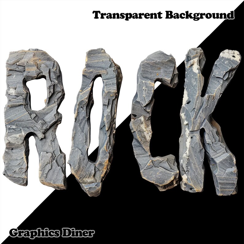 Rock Word Clip Art: Stone Texture Sublimation Design (PNG, JPG) - Etsy