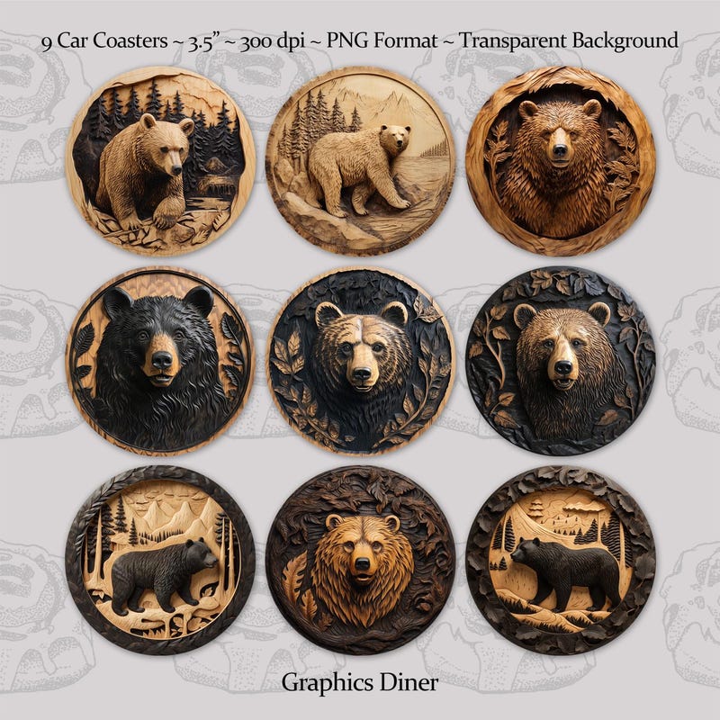 Bear Coaster for Car - Etsy