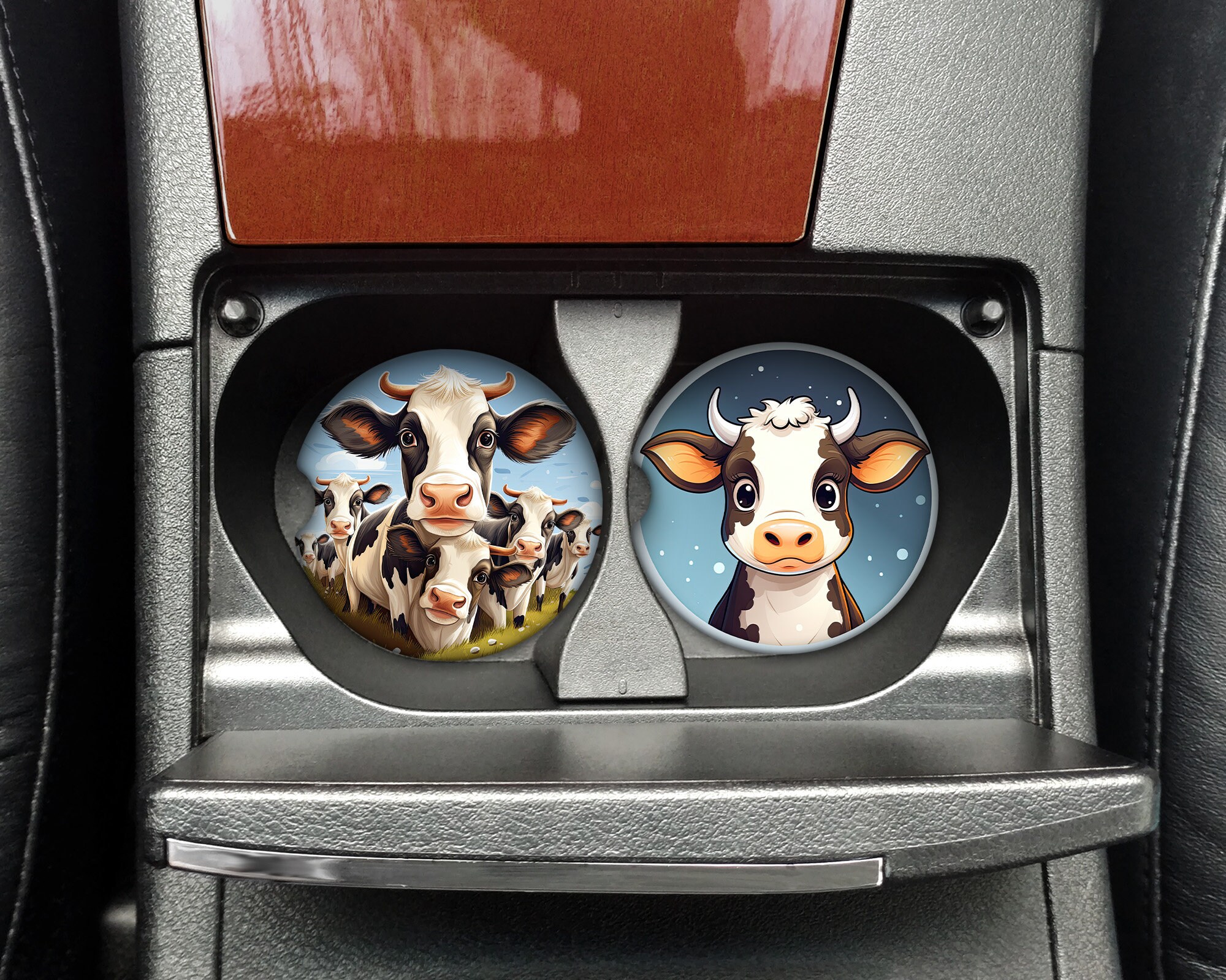 Cows Car Coasters PNG Transparent Background 3.5 Inch 300 DPI ...