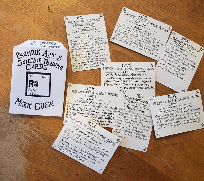 Premium Art & Science Trading Cards- Marie Curie - Etsy