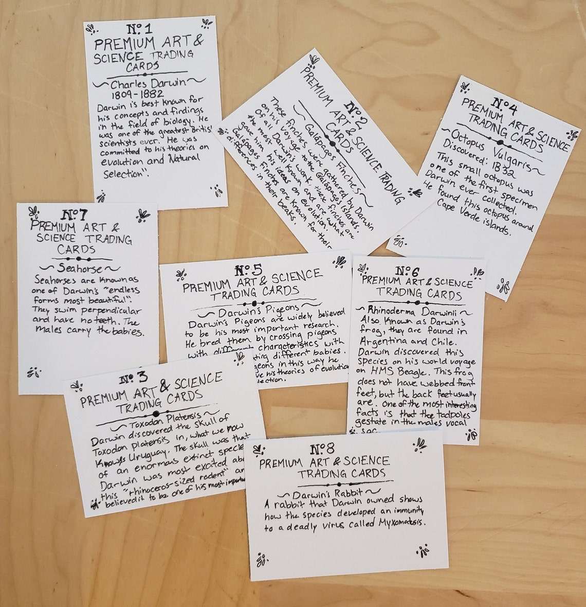 Premium Art & Science Trading Cards-charles Darwin - Etsy