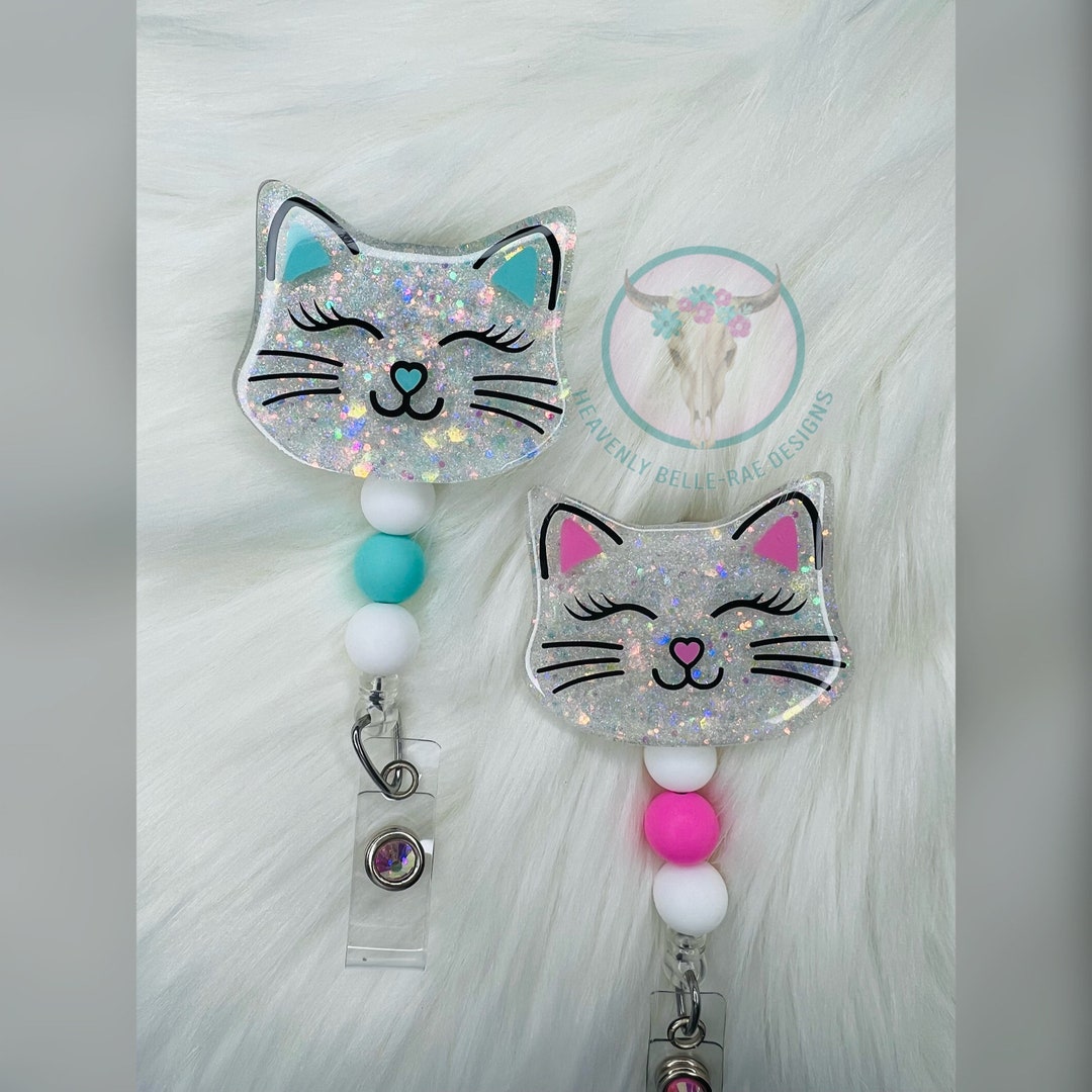 Kitty Badge Reel/ Cat Face Badge Reel - Etsy