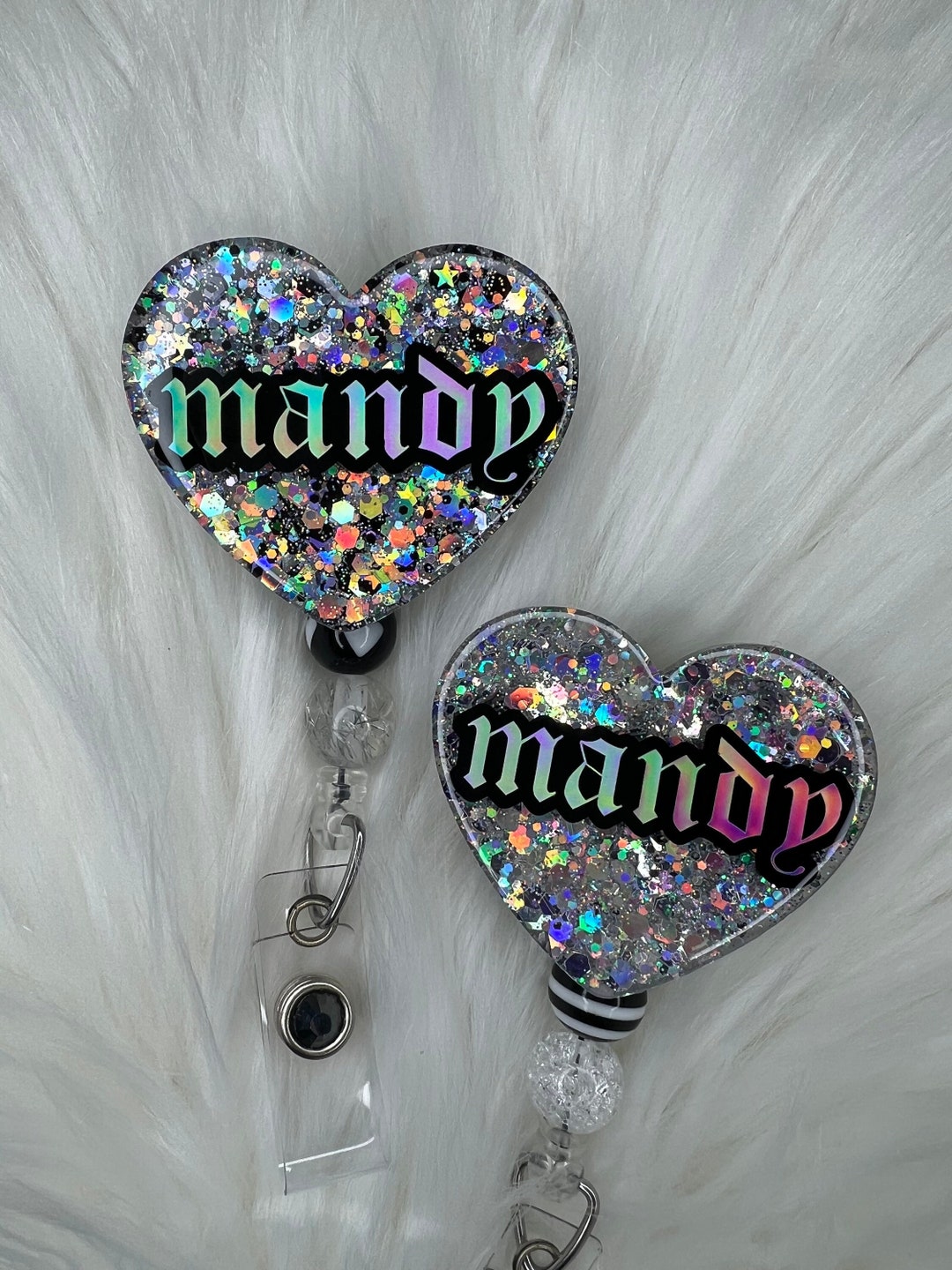 Personalized Heart Badge Reel - Etsy