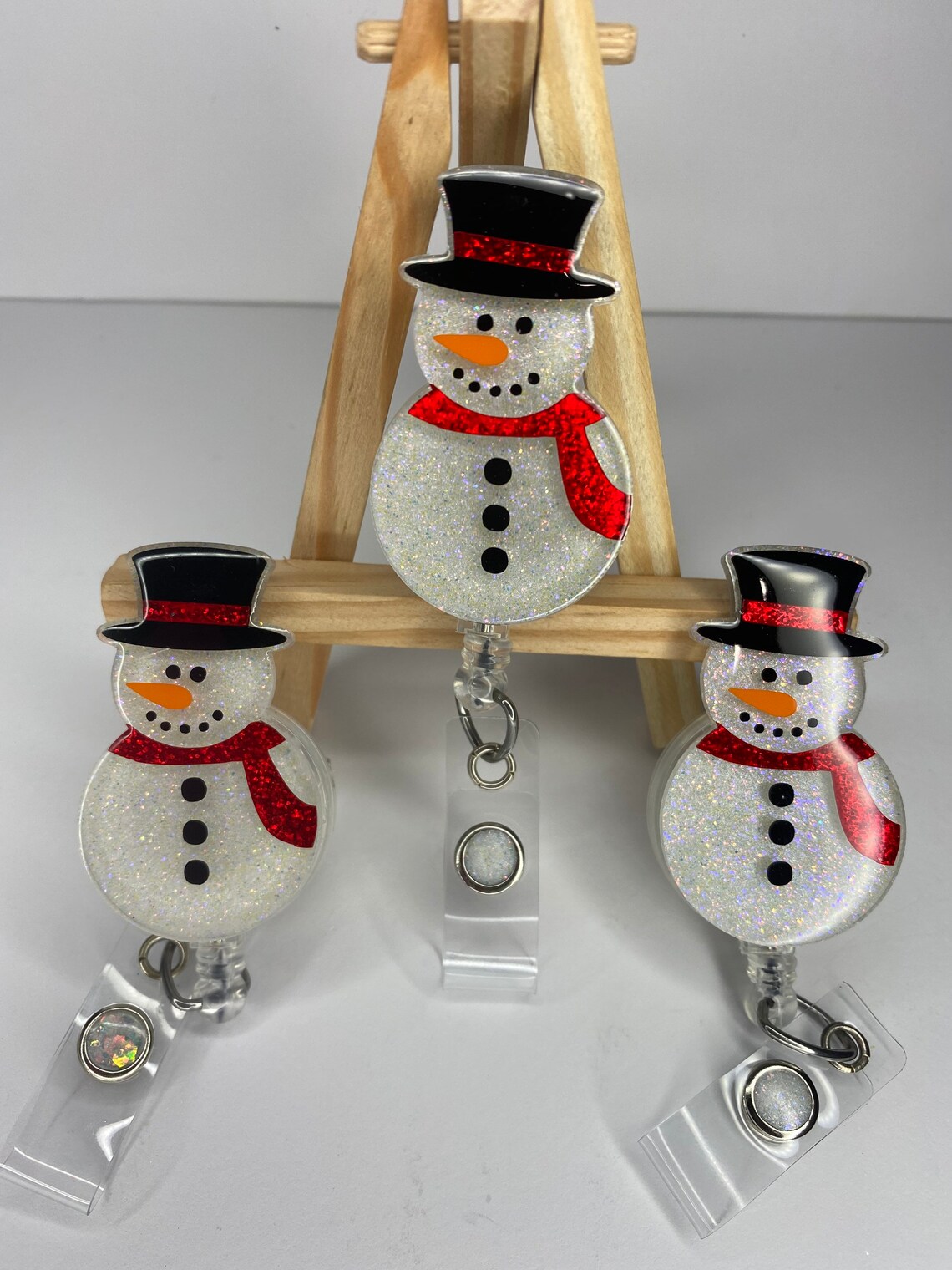 Snowman Badge Reel/ Christmas Badge Reel/ Holiday Badge Reel - Etsy