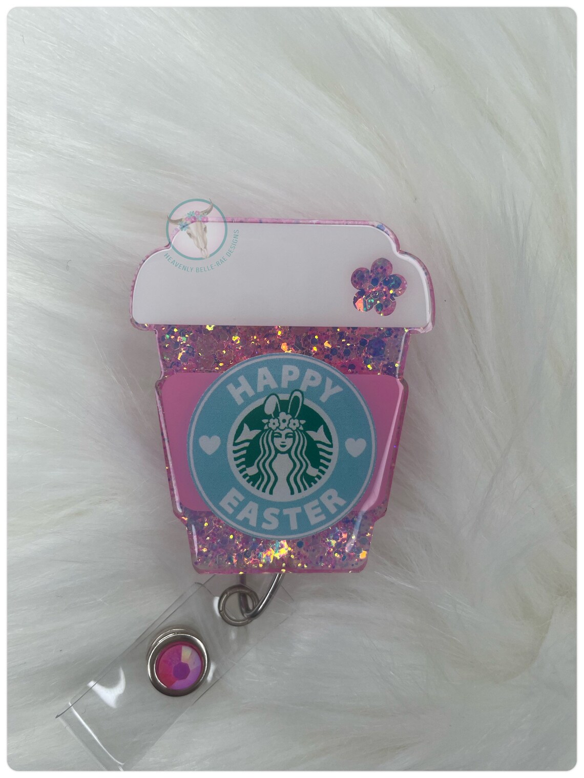 Spring Badge Reel/ Easter Badge Reel/ Coffee Badge Reel - Etsy