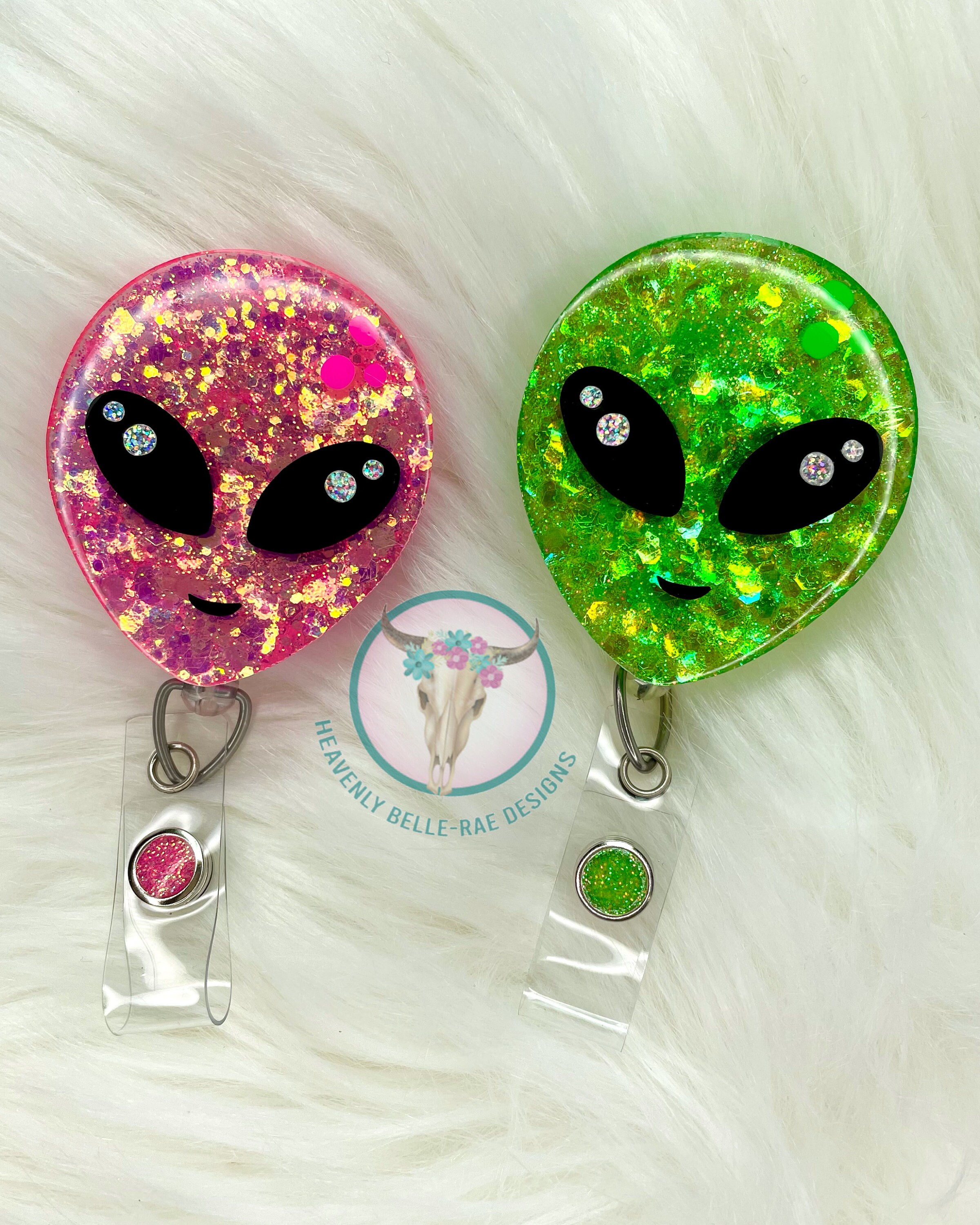 Glow in the Dark Alien Badge Reel/ Alien Badge Reel/alien | Etsy