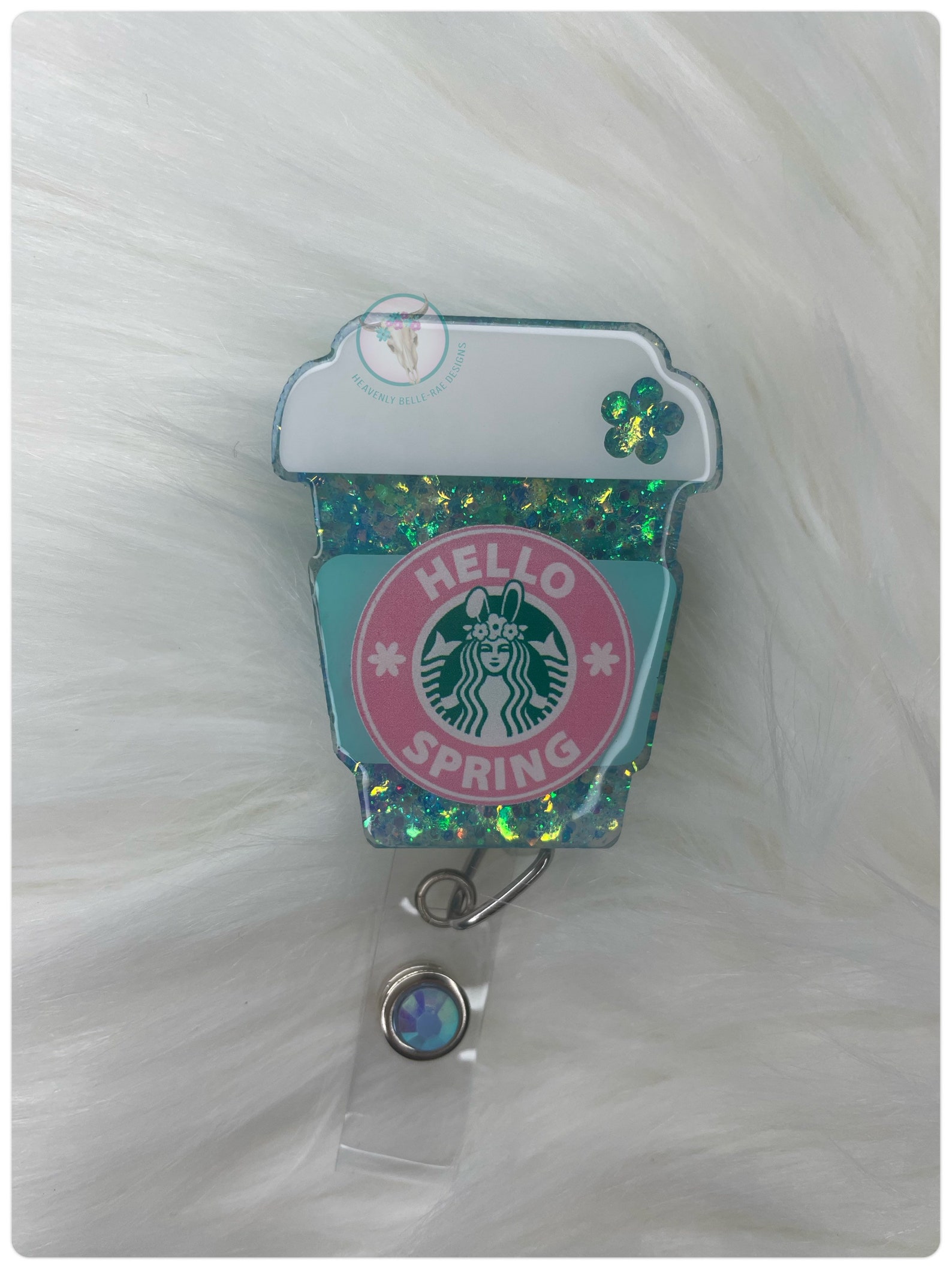 Spring Badge Reel/ Easter Badge Reel/ Coffee Badge Reel - Etsy