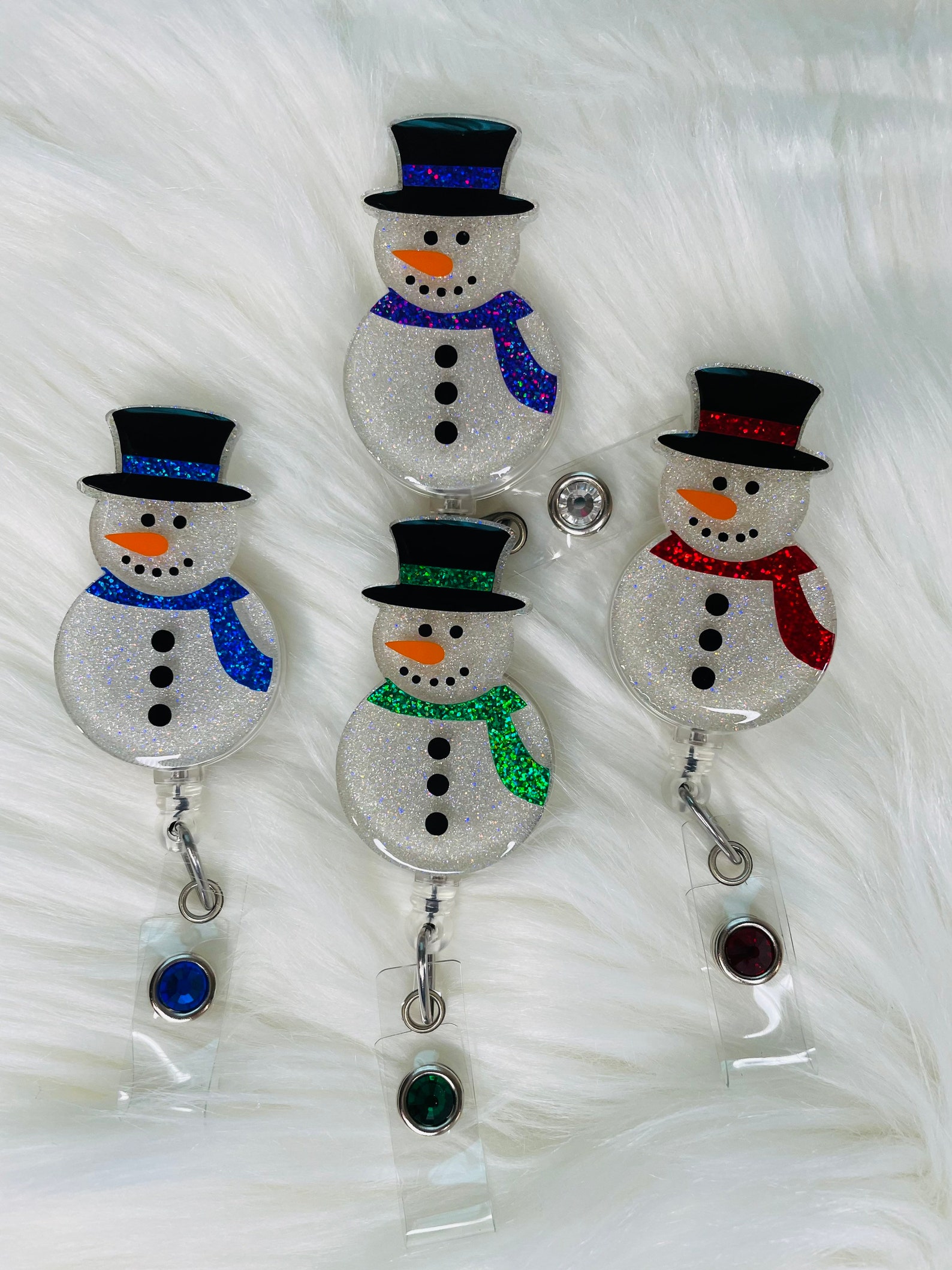 Snowman Badge Reel/ Christmas Badge Reel/ Holiday Badge Reel - Etsy