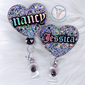 Personalized Heart Badge Reel - Etsy