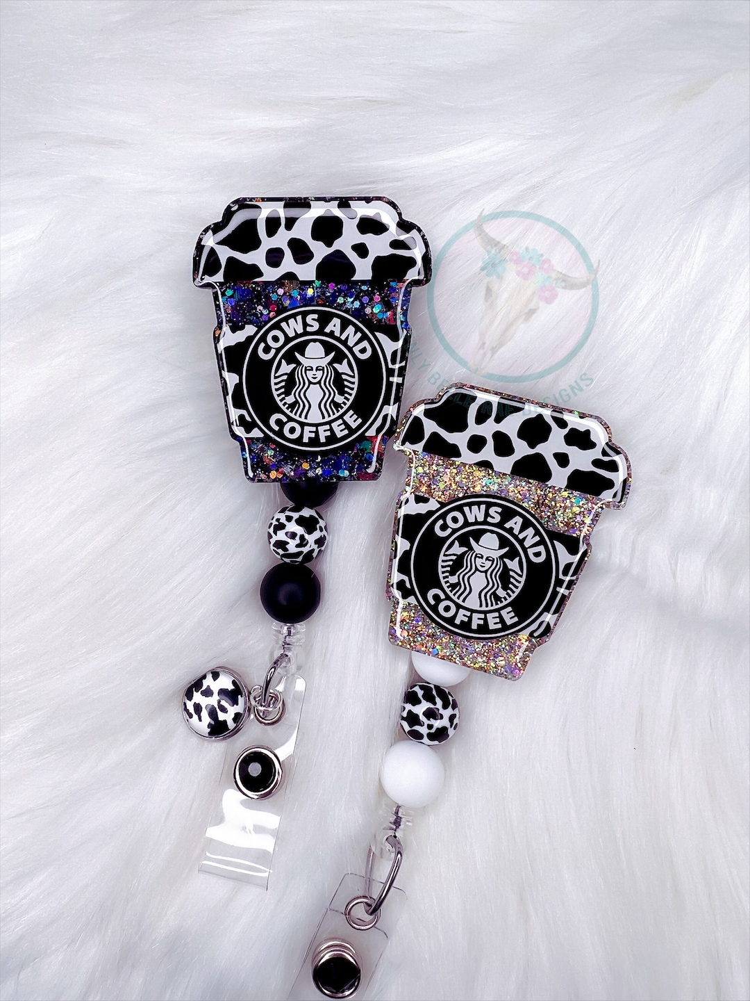 Cows and Coffee Badge Reel/ Cow Badge Reel/ Coffee Badge Reel - Etsy