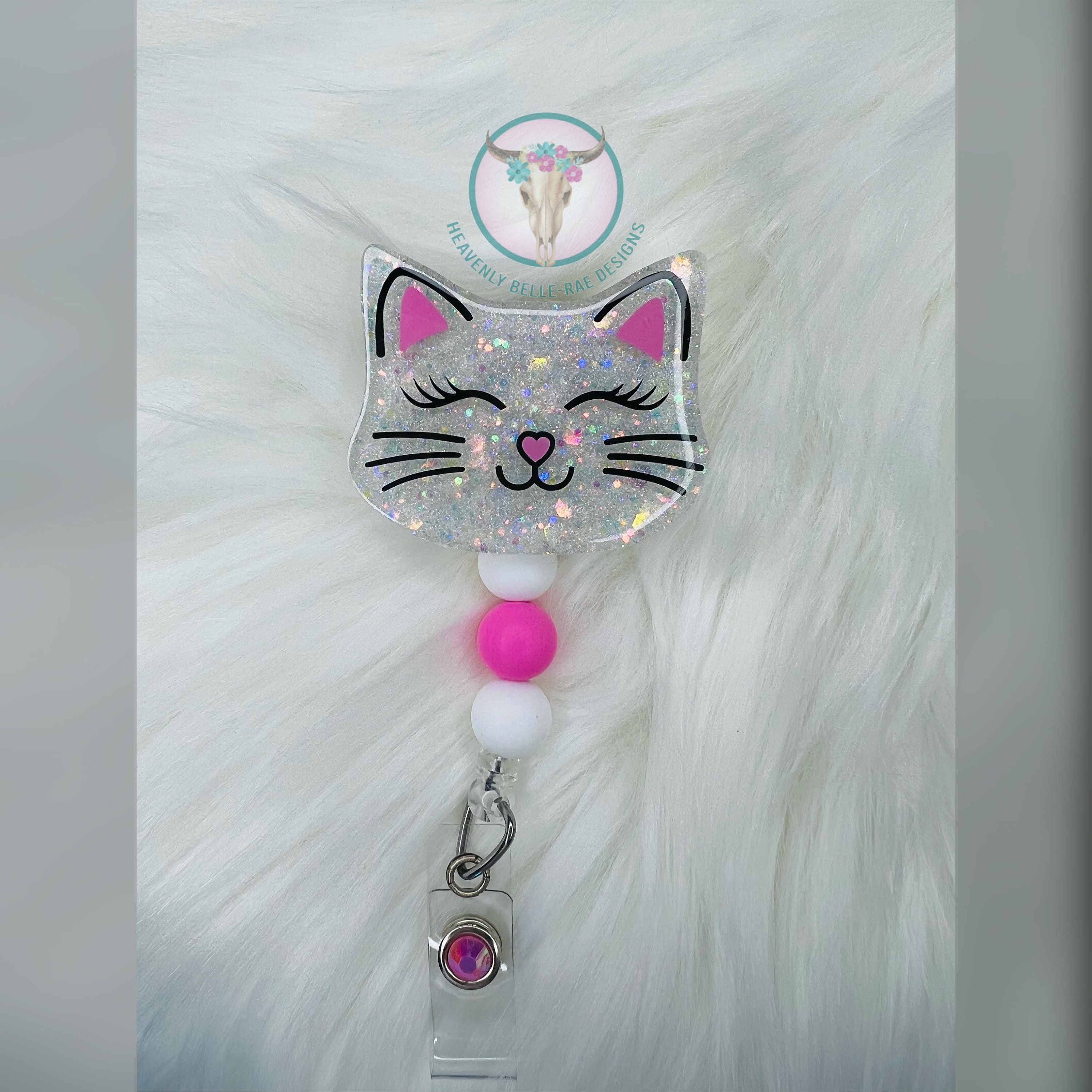 Kitty Badge Reel/ Cat Face Badge Reel - Etsy