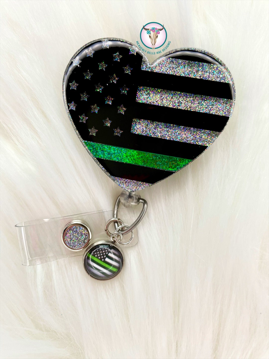 Thin Green Line Badge Reel/ Federal Law Enforcement/ Military/ Park ...