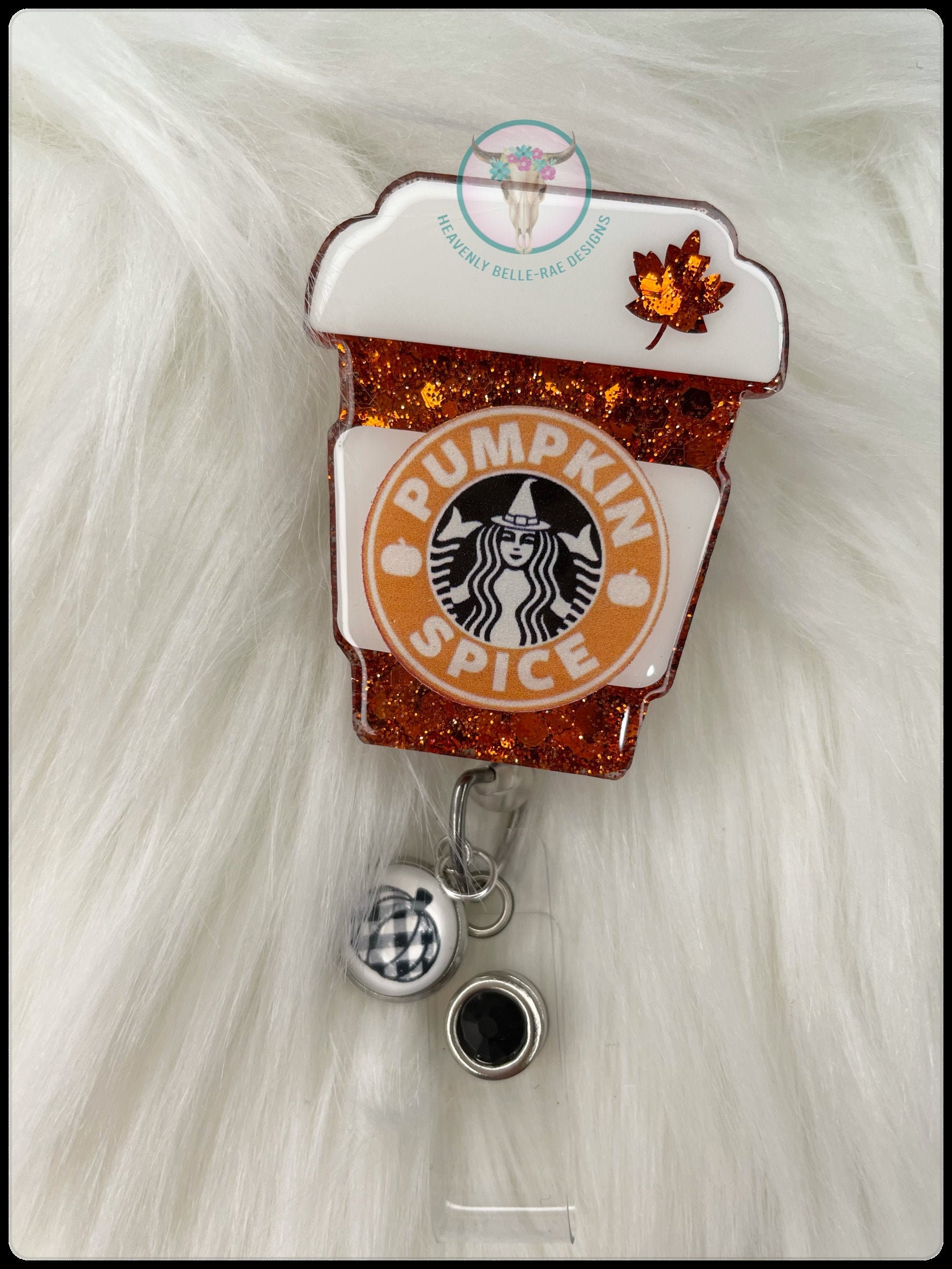 Pumpkin Spice Badge Reel/ Fall Badge Reel - Etsy