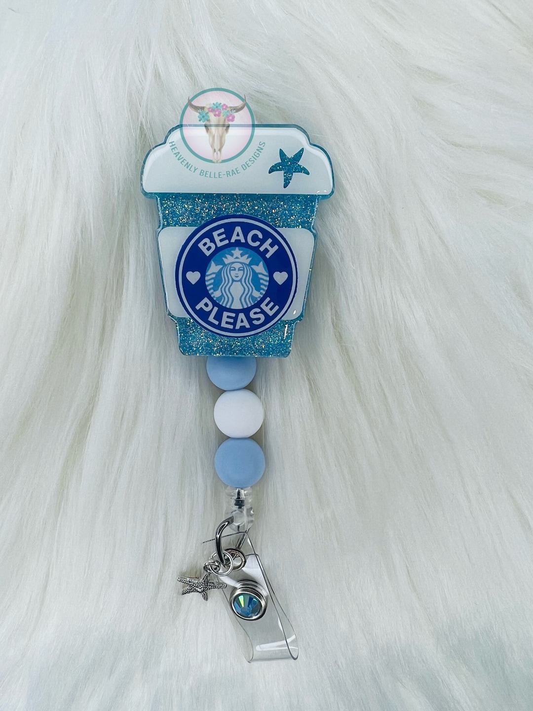 Beach Please Badge Reel/ Summer Badge Reel - Etsy