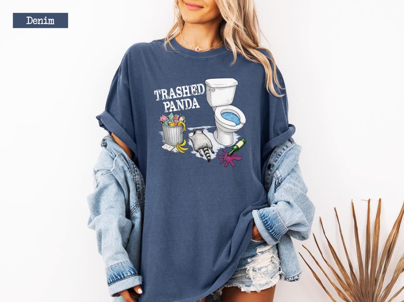 Comfort Colors® Trashed Panda Funny Drunk Raccoon T-shirt, Trash Panda ...