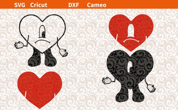 Bad Bunny Heart SVG and DXF a Summer Without You Sad Heart - Etsy