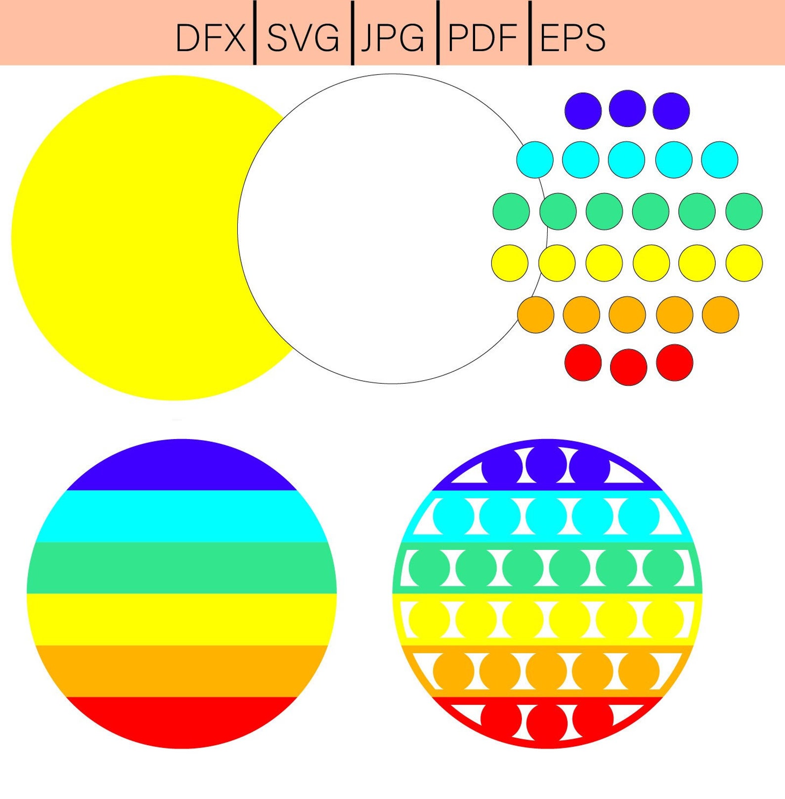 Pop It Cake Topper SVG - Fidget Toy SVG - Round Pop It Topper SVG ...