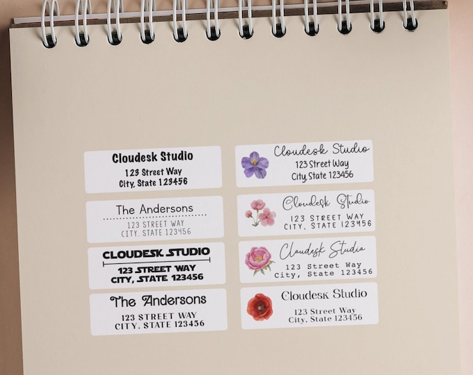 Flowers Address Labels/custom Return Address Labels/envelope Labels ...