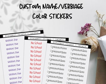 Custom Name Stickers in Color Planner and Journal Sticker Set ...