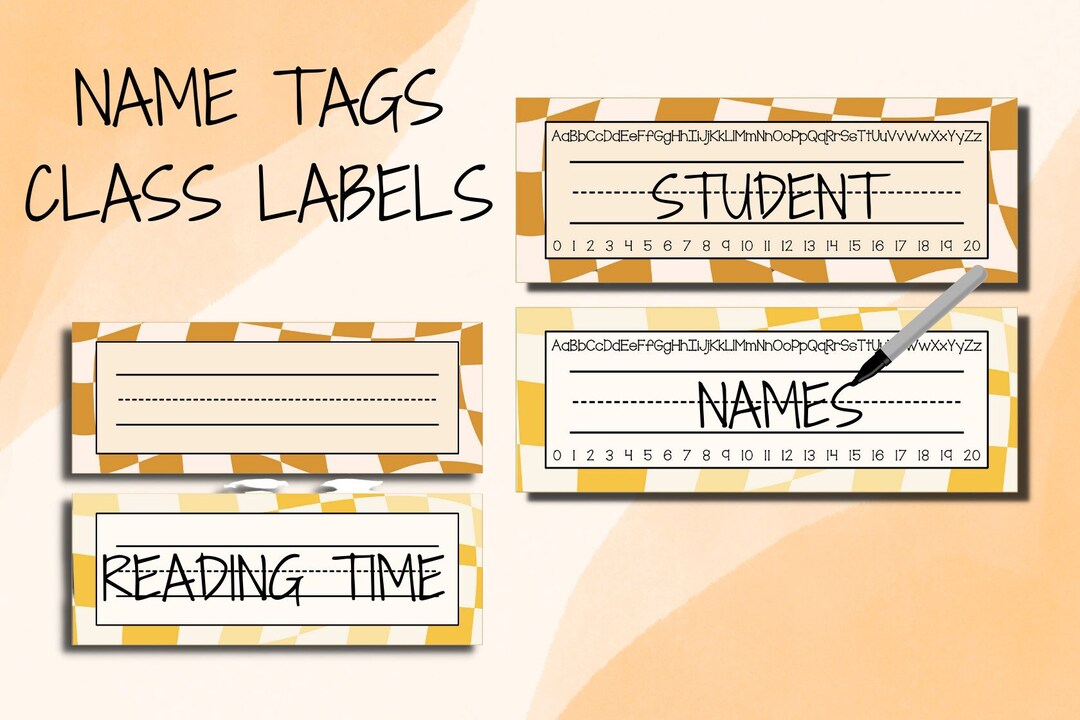 Groovy Printable Decor | Desk Name Tags | Classroom Decor Elementary ...