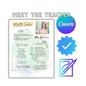 Meet the Teacher Editable Template – Back to School Welcome Letter ...
