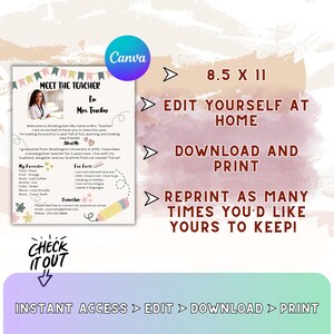 Meet the Teacher Editable Template: Back to School Welcome Letter ...