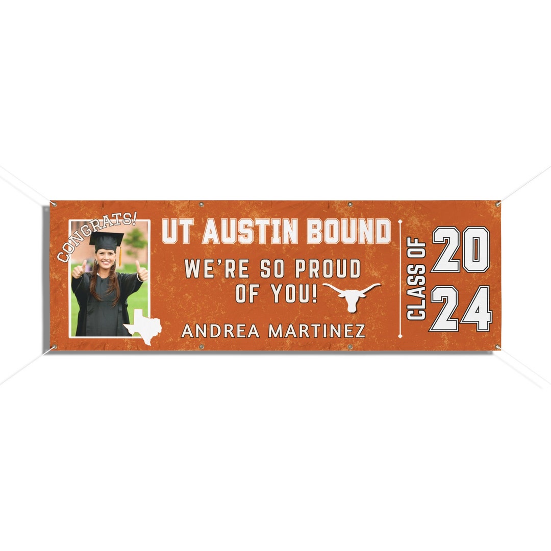 UT Austin Graduation Banner,2025 Personalized Graduation Yard Sign ...