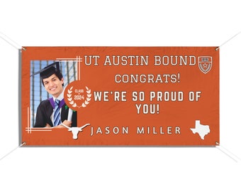 Personalized University of Texas Graduation Banner // Custom UT Austin ...