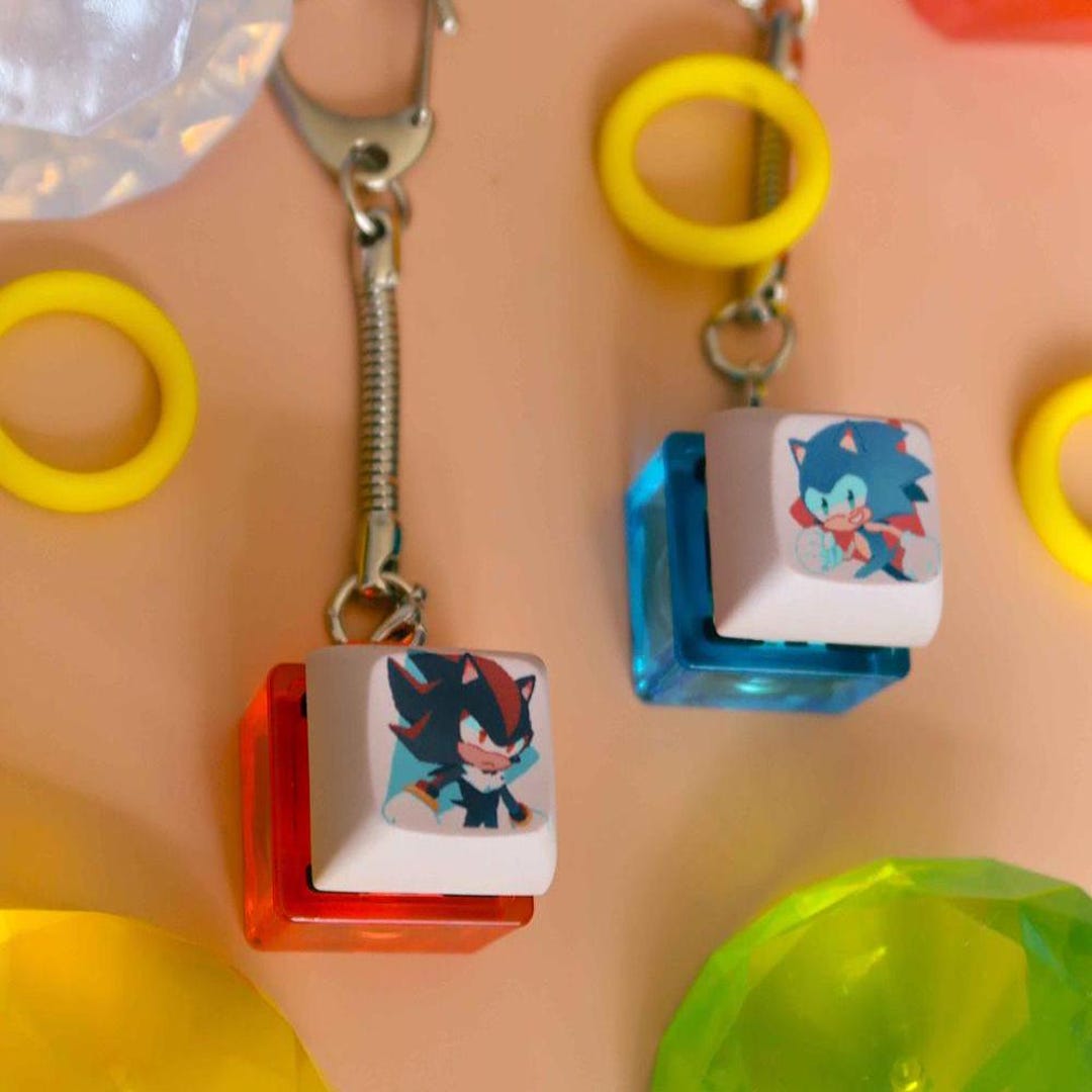 Sonic & Shadow Keycap Clicky Light-up Fidget Keychain - Etsy