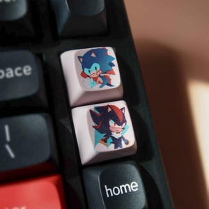 Sonic & Shadow Keycap Clicky Light-up Fidget Keychain - Etsy