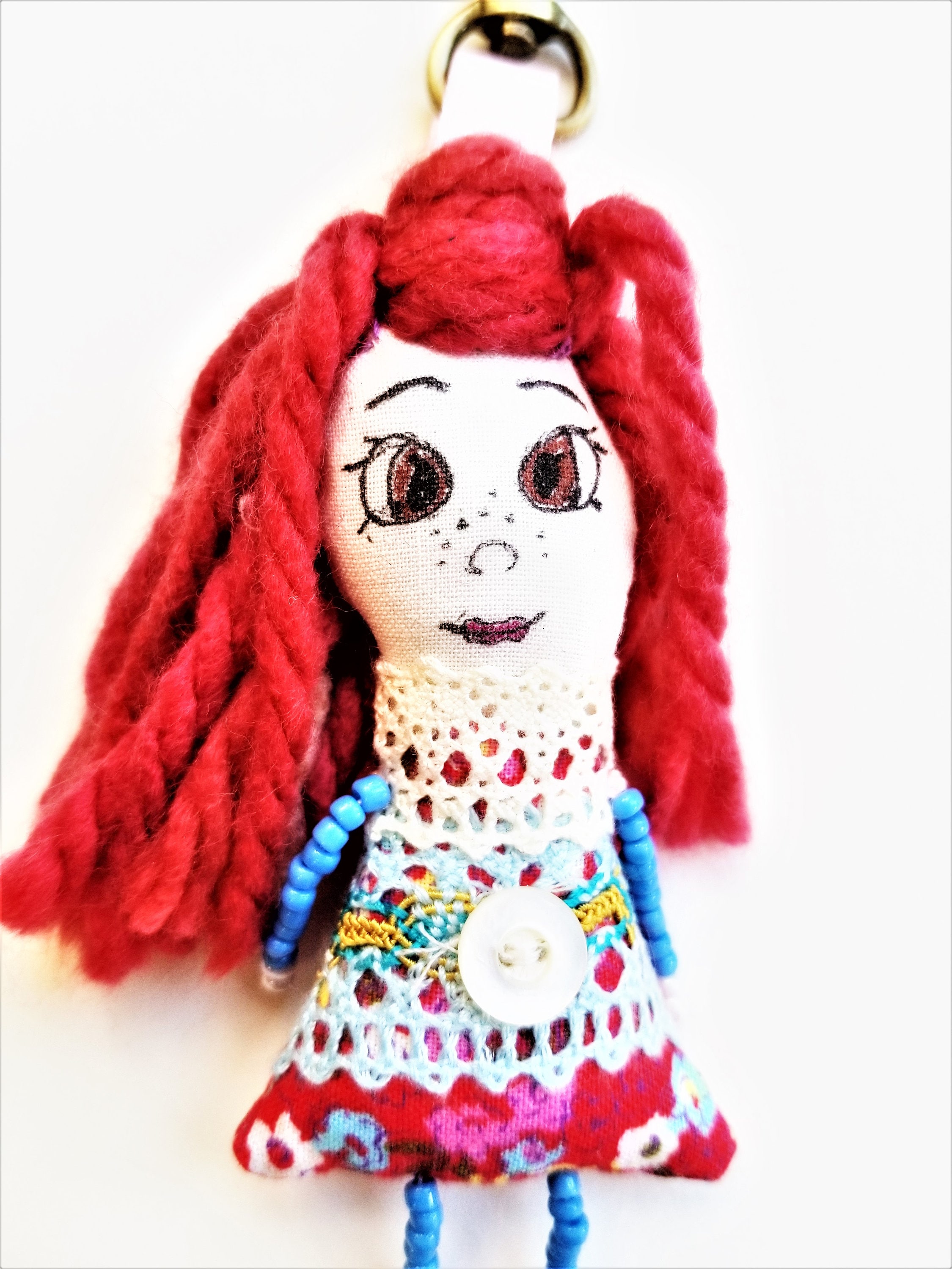 Doll Bag Charm Mini Doll Keychain Dangle Cute Doll Key Ring Charm for ...