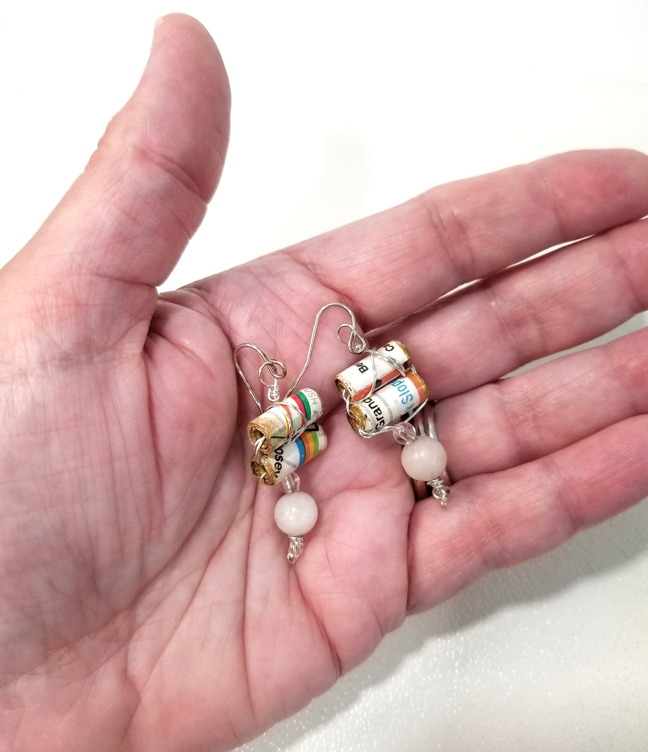 Upcycled Subway Map Paper Bead Drop Earrings Vintage Map - Etsy