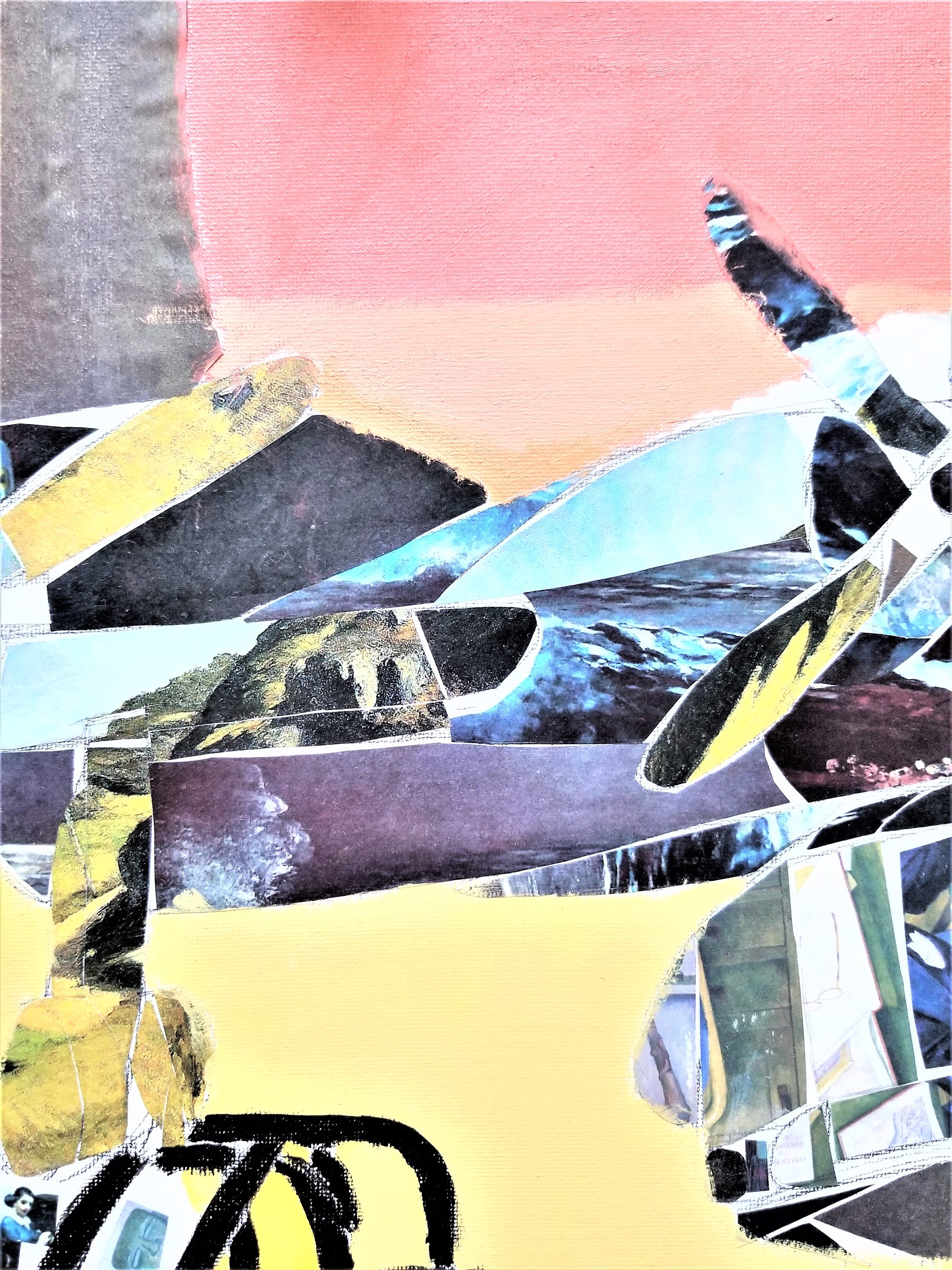 Airplane Collage Wall Art - Magazine Collage Original Painting on 18 X ...