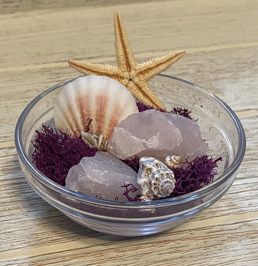 Rose Quartz Crystal Beach Garden - Mini Glass - Healing Boho Fairy ...
