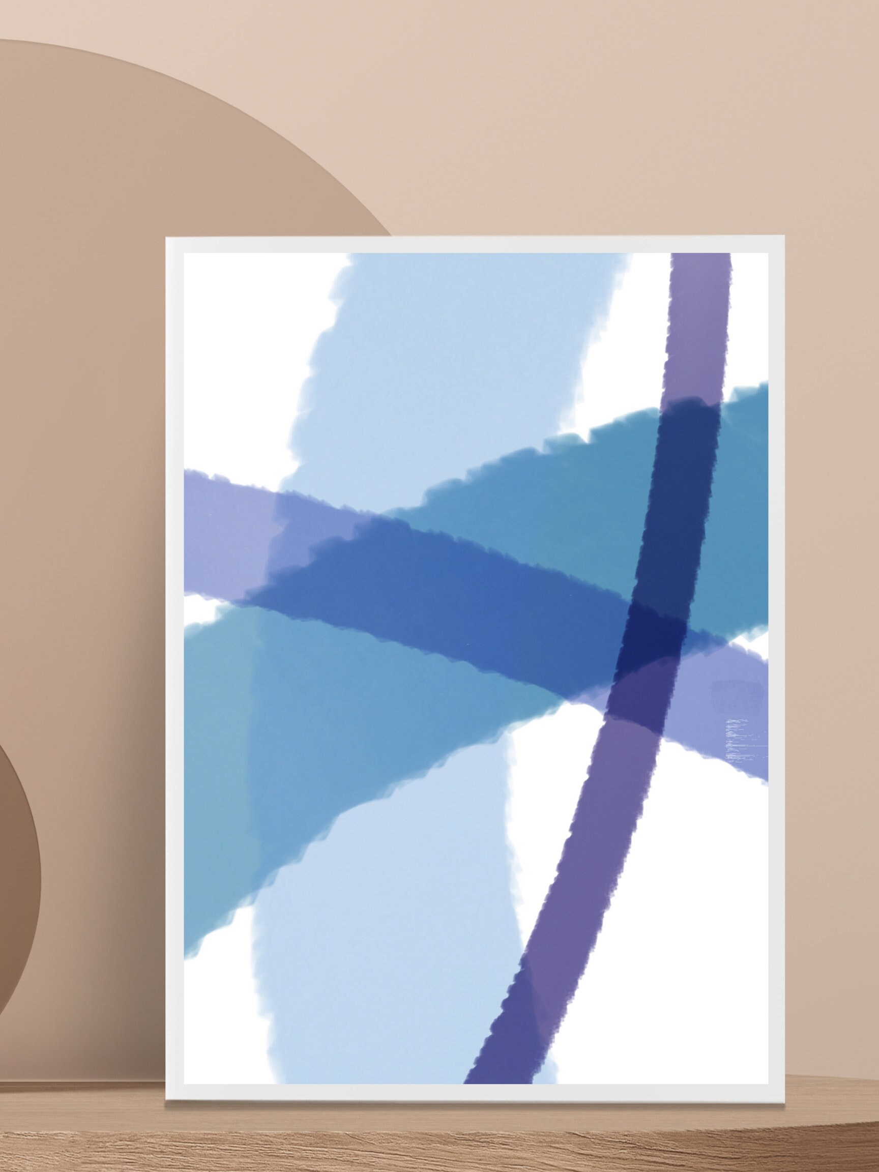 Printable Water Color Illustration Blue Abstract Wall Art - Etsy