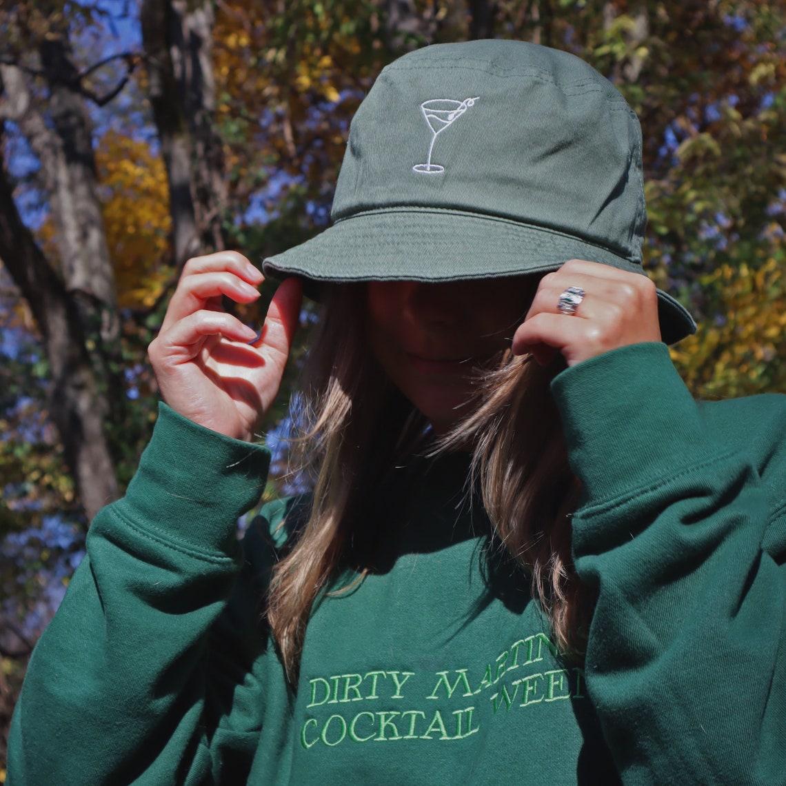 Dirty Martini Embroidered Organic Bucket Hat - Etsy