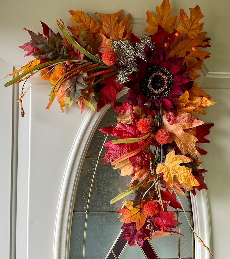 Set 2 Fall Corner Garland for Front Door, Wall Decor, Farmhouse Decor ...