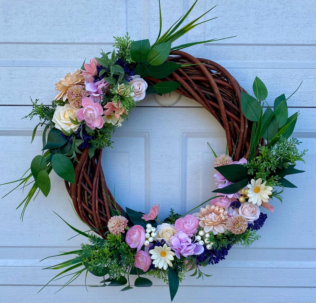Wreath for Front Door, Willow Woven Wreath, Everyday Decor, Whimsical ...